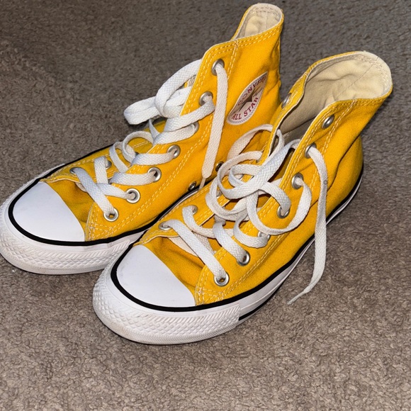 Converse | Shoes | Converse Kids Yellow Hightop Sneakers | Poshmark